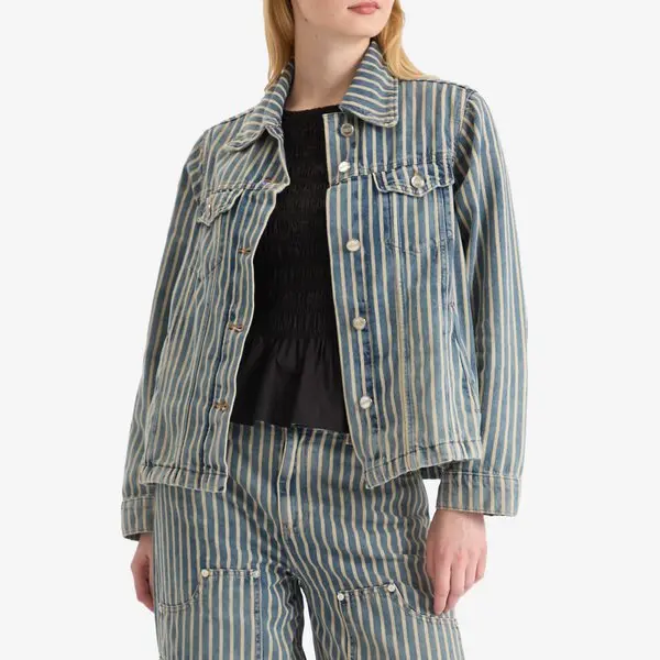 GANNI Light Stripe Denim Jacket
