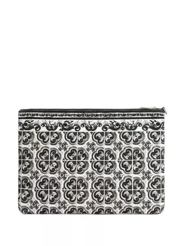 Dolce & Gabbana Graphic-print Leather Clutch Bag