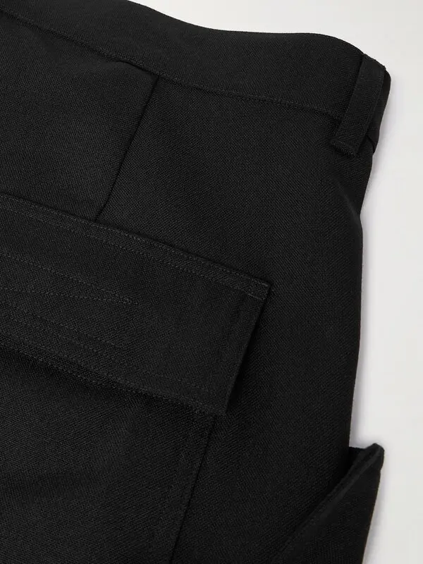 Rick Owens Stefan Wide-leg Grain De Poudre Wool Trousers - Black