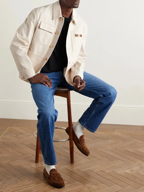 Versace Medusa Embellished Denim Jacket - Neutrals