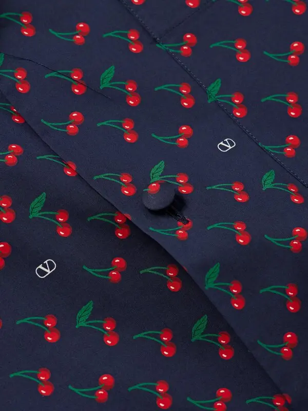 Valentino Garavani Camp-collar Printed Cotton-poplin Shirt