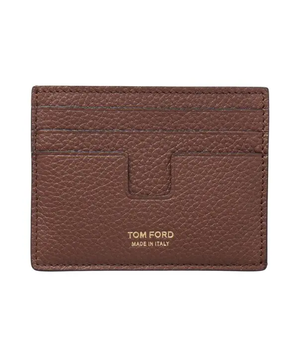 TOM FORD Full-grain Leather Cardholder - Brown