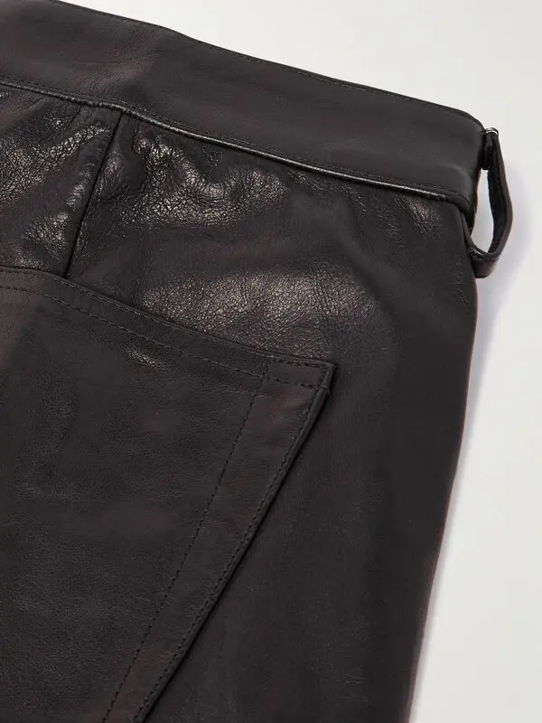 Rick Owens Geth Wide-leg Panelled Leather Trousers - Black