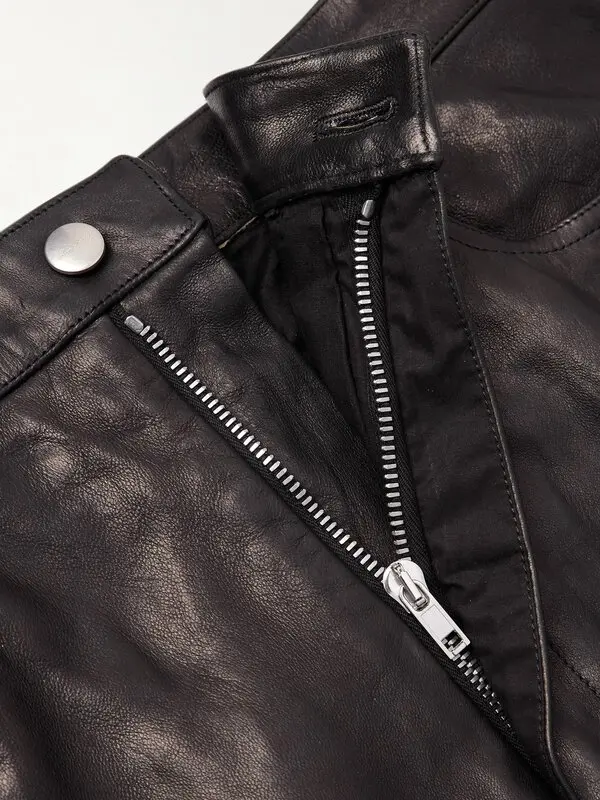 Rick Owens Geth Wide-leg Panelled Leather Trousers - Black
