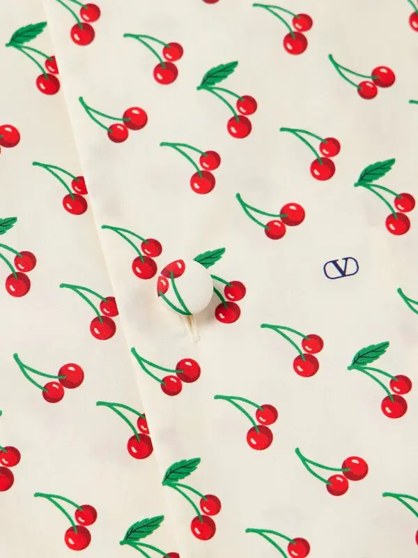 Valentino Garavani Camp-collar Printed Cotton-poplin Shirt