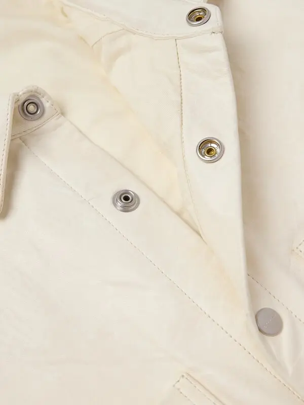 Rick Owens Leather Shirt Jacket - Neutrals