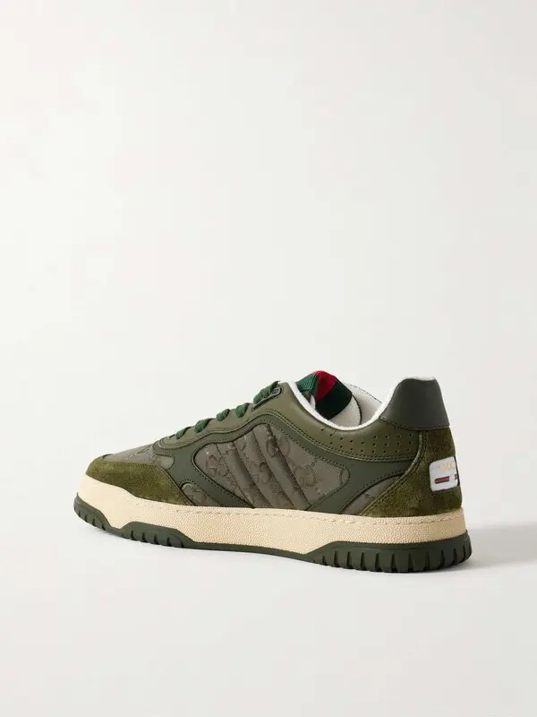 Gucci Re-web Suede And Webbing-trimmed Canvas And Leather Sneakers