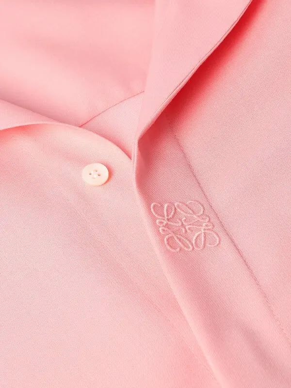 Loewe Oversized Camp-collar Logo-embroidered Wool Shirt