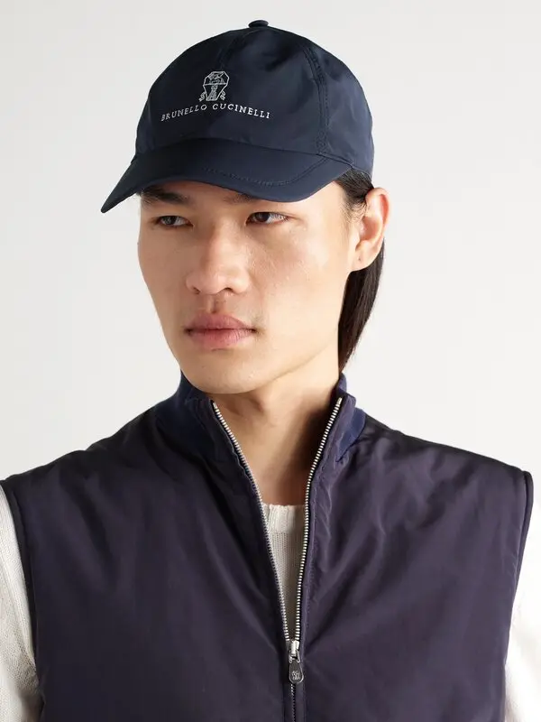 Brunello Cucinelli Logo-embroidered Cotton-twill Baseball Cap - Blue