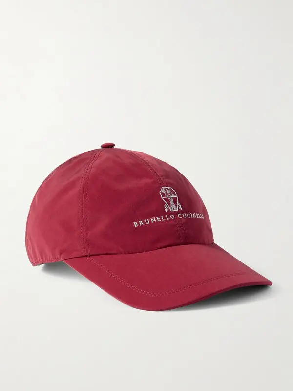 Brunello Cucinelli Logo-embroidered Cotton-twill Baseball Cap - Red