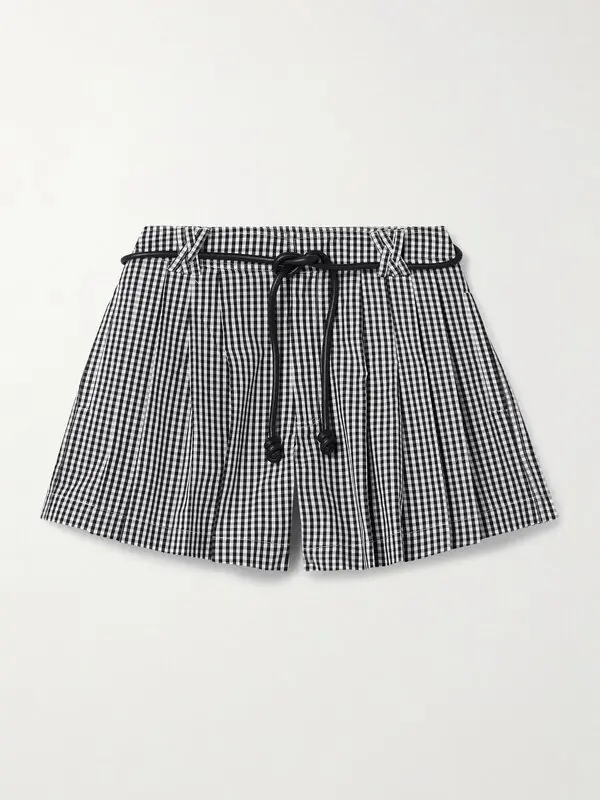 Sea Neci Belted Cotton-poplin Shorts - Black