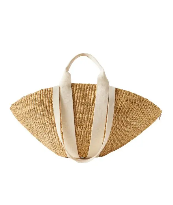 Muuñ Sophie Woven Straw Tote - Brown