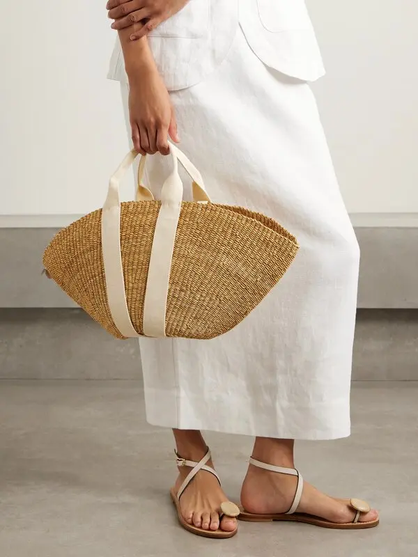 Muuñ Sophie Woven Straw Tote - Brown