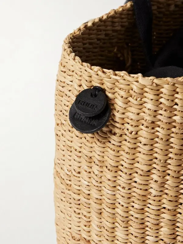 Muuñ Zorro Leather-trimmed Woven Straw Tote