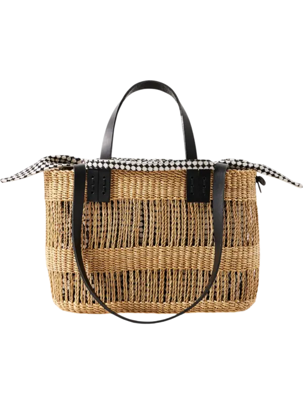 Muuñ Marcus Leather-trimmed Woven Straw Tote