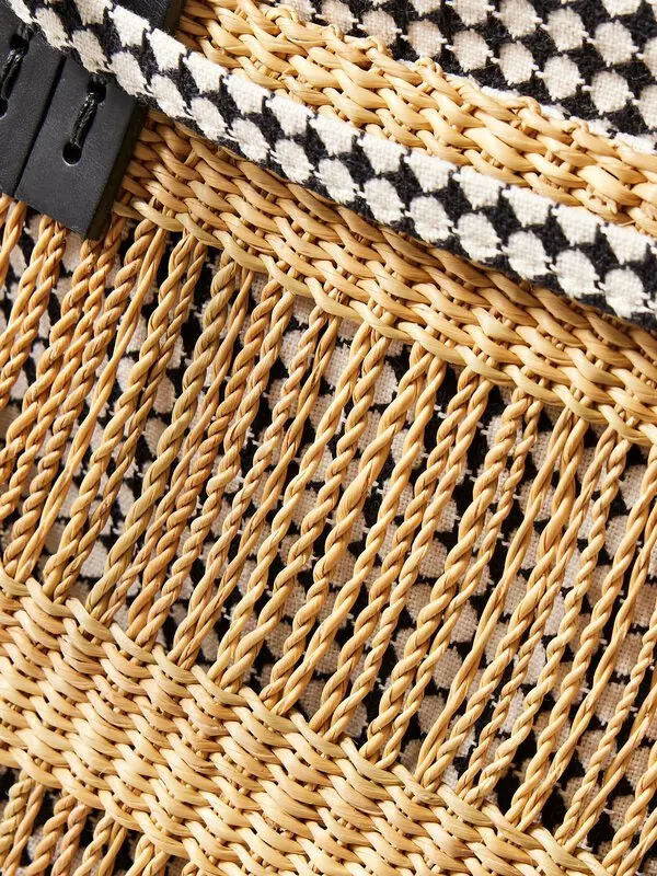 Muuñ Marcus Leather-trimmed Woven Straw Tote
