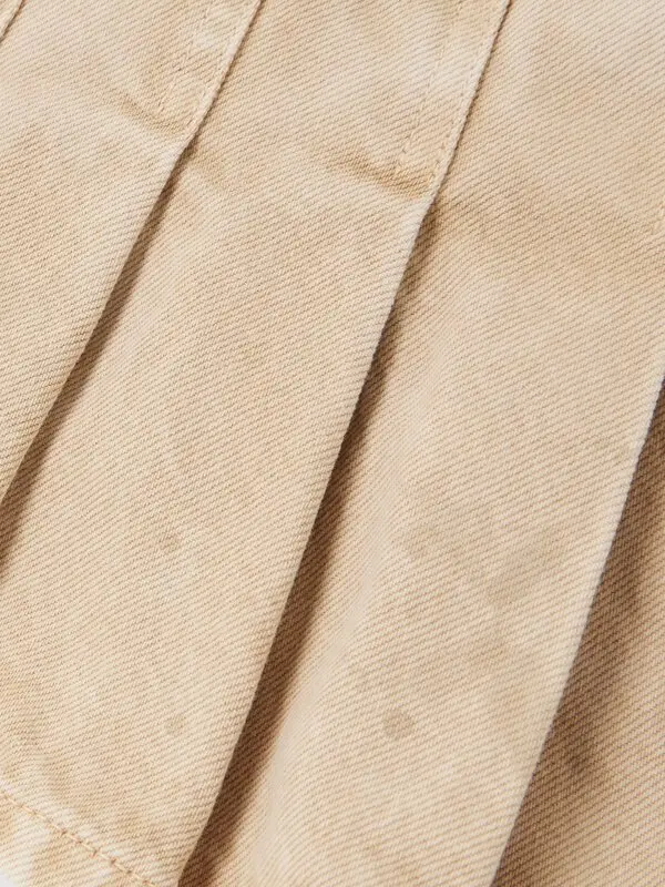 Balenciaga Pleated Denim Mini Skirt - Neutrals
