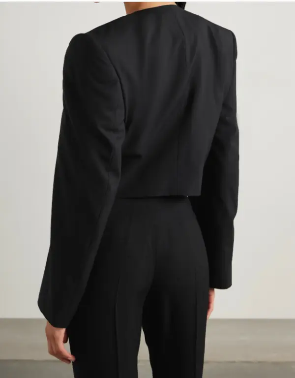 Balenciaga Spencer Cropped Asymmetric Double-breasted Wool Jacket