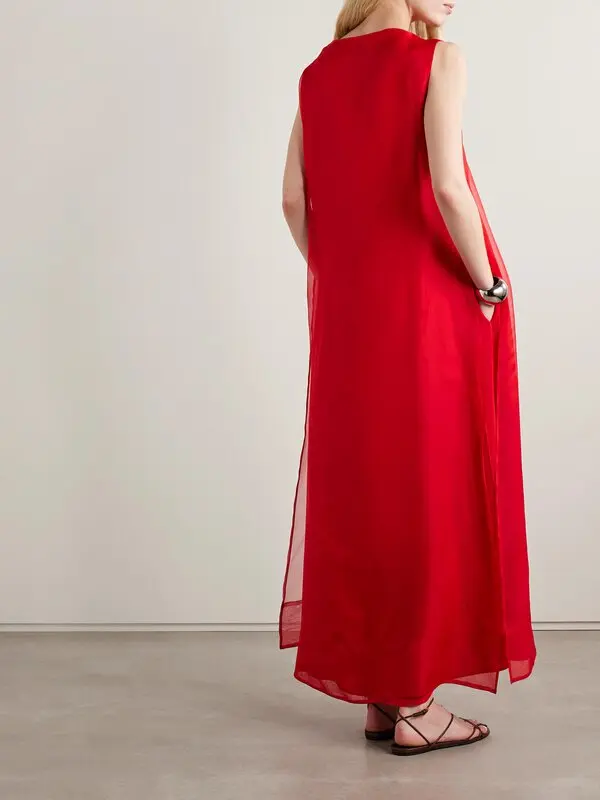 Altuzarra Jools Silk-organza And Crepe De Chine Maxi Dress