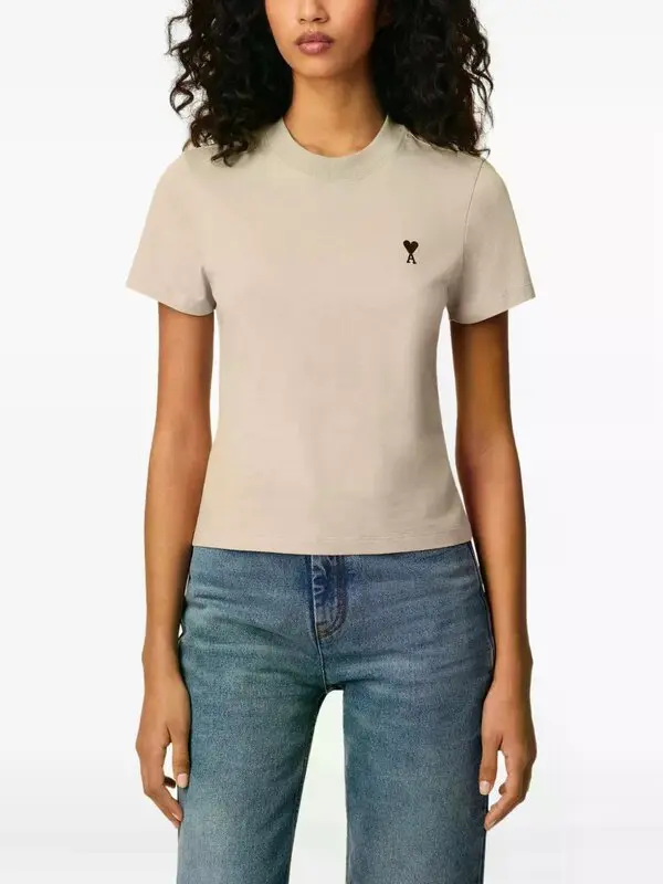 AMI Paris De Coeur T-shirt - Neutrals