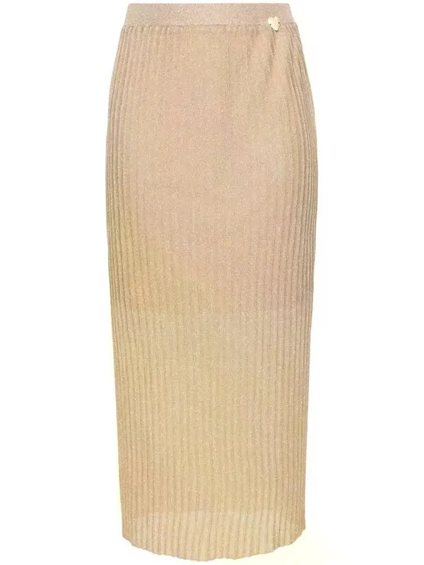 TWINSET High-waisted Plissé Long Skirt