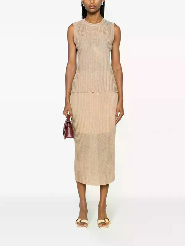 TWINSET High-waisted Plissé Long Skirt