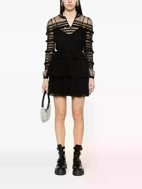 TWINSET Ruffled Mesh Mini Dress