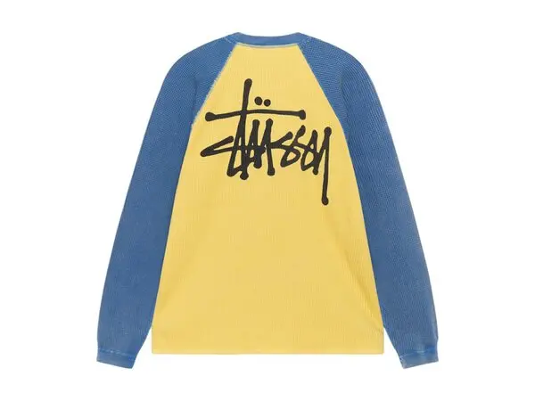 StÜssy Thermal 2 Tone Raglan Shirt - Yellow