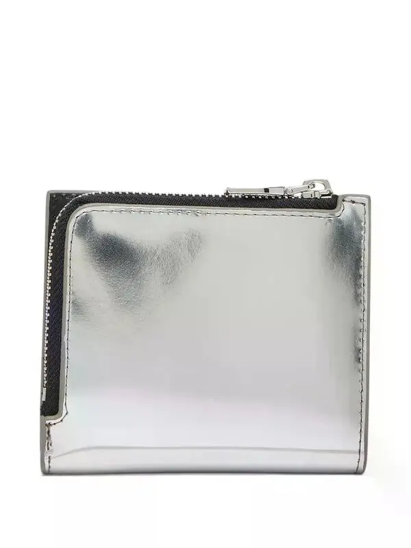 DIESEL® 1dr Metallic Zippered Wallet - Silver