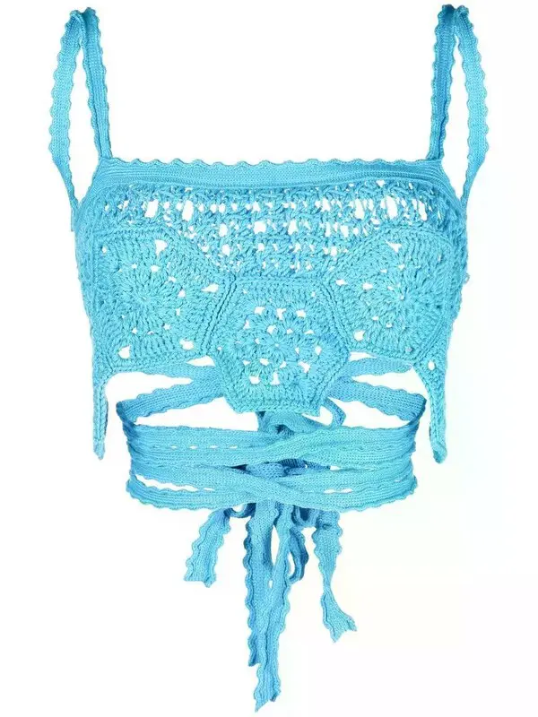 Alanui Blooming Flowers Top - Blue