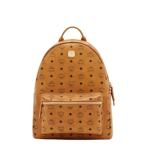 Mcm Stark Classic Backpack Visetos - Cognac