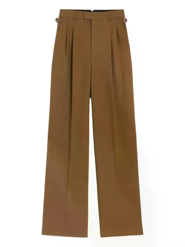 AMI Paris Pleated Wide-leg Trousers