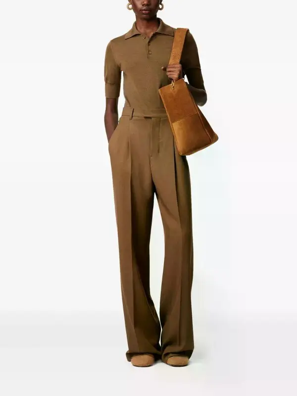 AMI Paris Pleated Wide-leg Trousers
