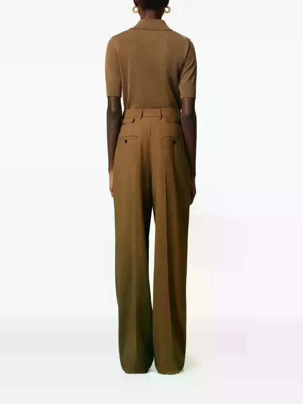 AMI Paris Pleated Wide-leg Trousers