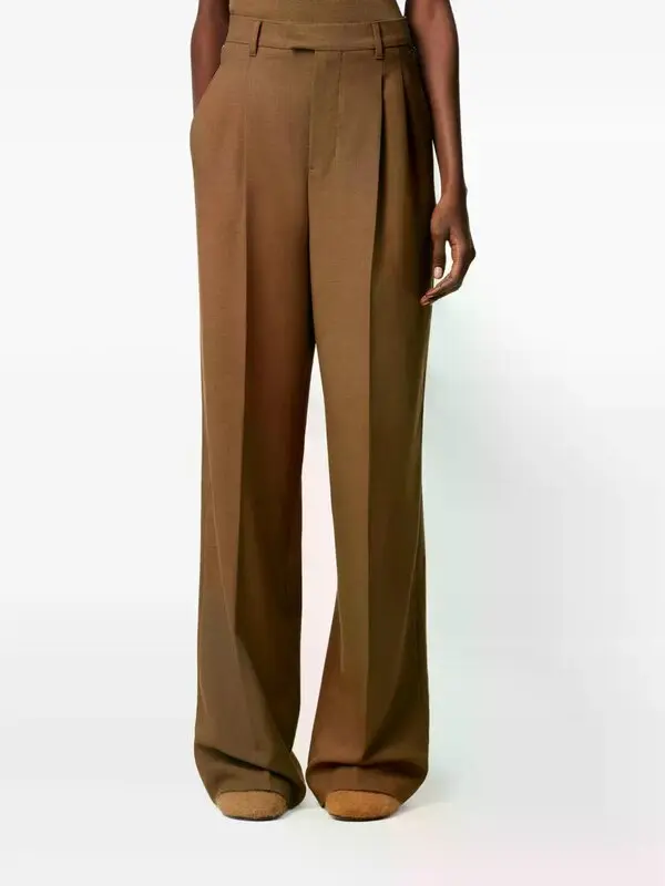 AMI Paris Pleated Wide-leg Trousers