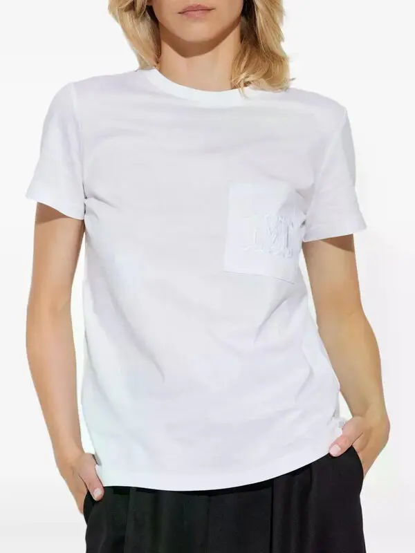 Max Mara Logo-embroidered T-shirt - White