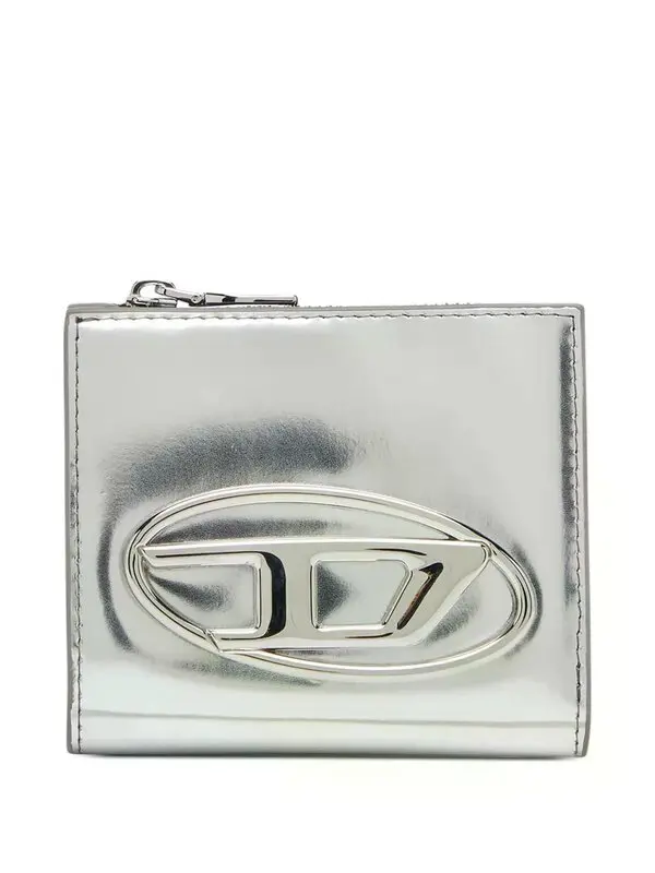DIESEL® 1dr Metallic Zippered Wallet - Silver