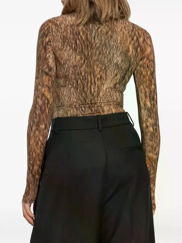 MAISON MARGIELA Animal-print Bodysuit - Brown