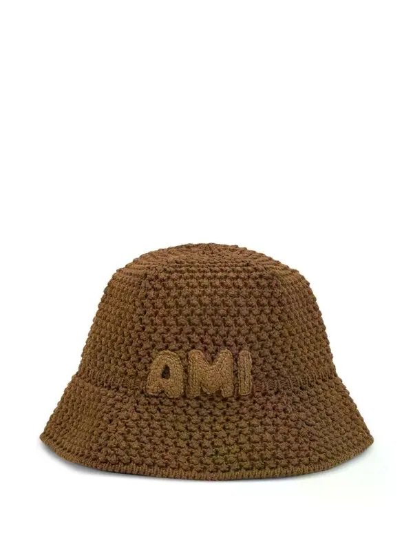 Ami Patch Bucket Hat - Brown