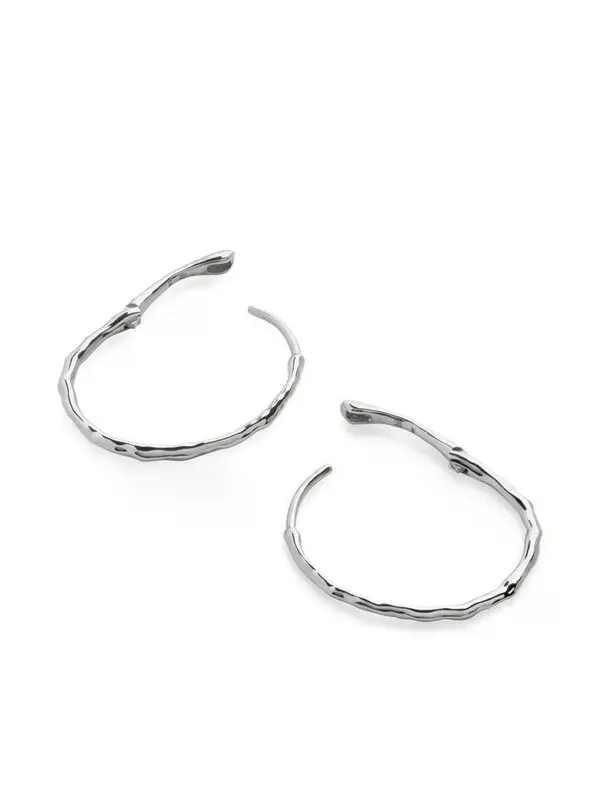 Monica Vinader 14k White Gold Medium Siren Hoop Earrings - Silver