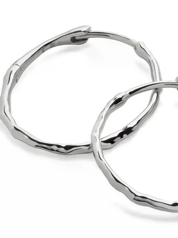 Monica Vinader 14k White Gold Medium Siren Hoop Earrings - Silver
