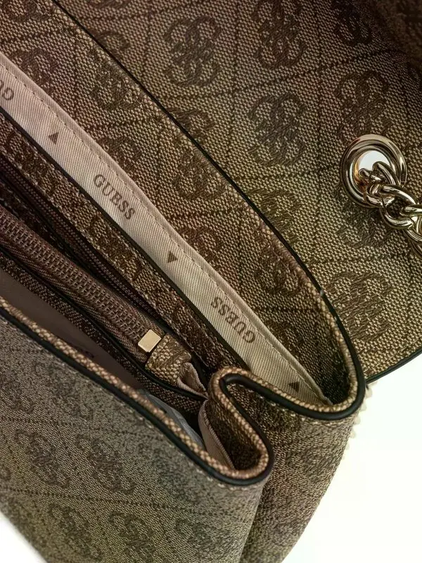 Guess Logo-plaque Shoulder Bag - Brown