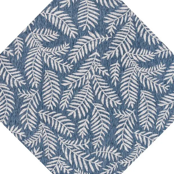 JONATHAN Y Nevis Palm Frond Octagon Indoor/outdoor Area Rug - Navy/ivory
