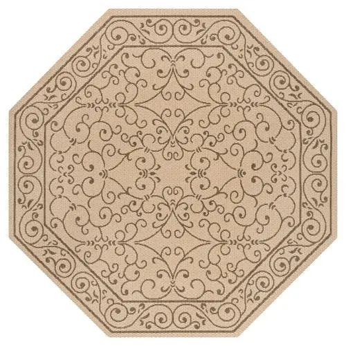JONATHAN Y Charleston Vintage Filigree Textured Weave Octagon Indoor/outdoor Area Rug - Beige/brown