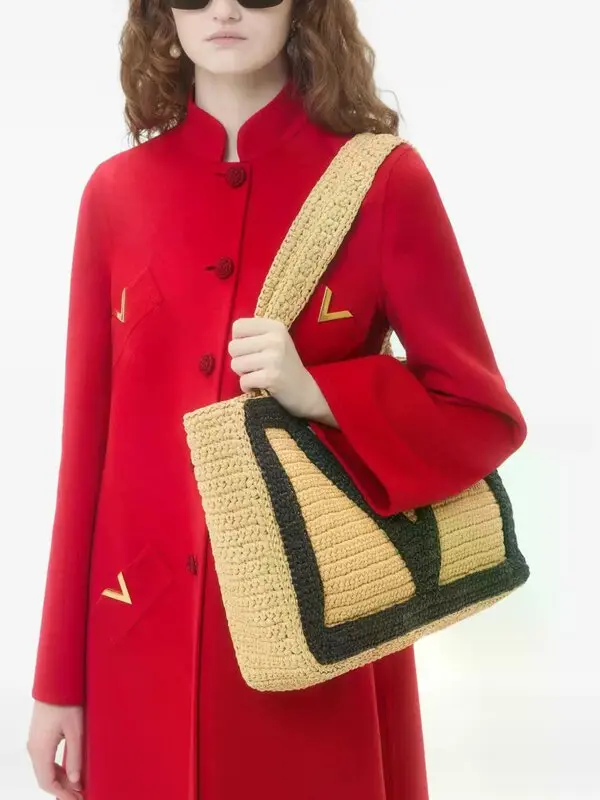 Valentino Garavani Large Viva Superstar Raffia Tote Bag - Neutrals