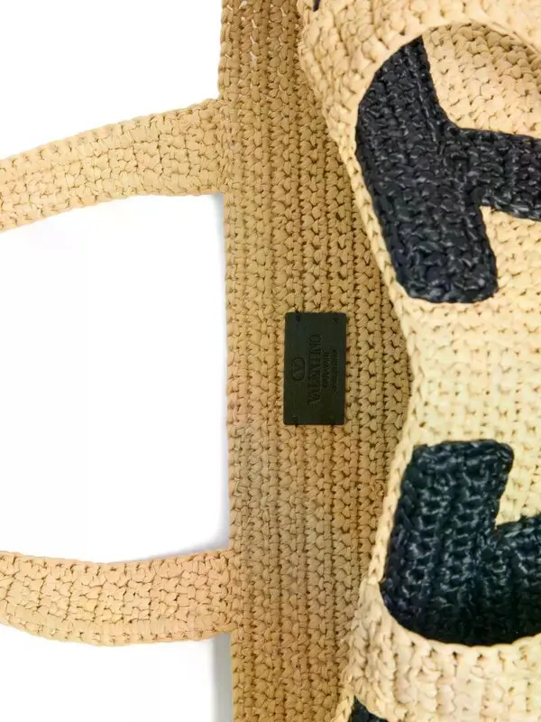 Valentino Garavani Large Viva Superstar Raffia Tote Bag - Neutrals