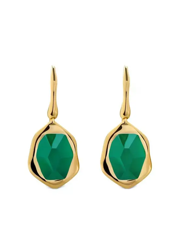 Monica Vinader Odyssey Onyx Drop Earrings - Gold