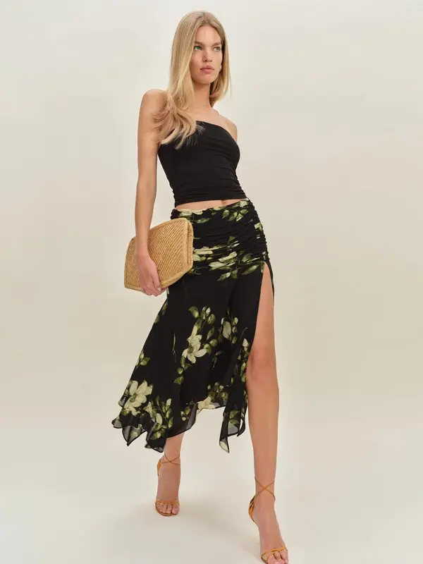 REFORMATION Julianna Low Waist Midi Skirt