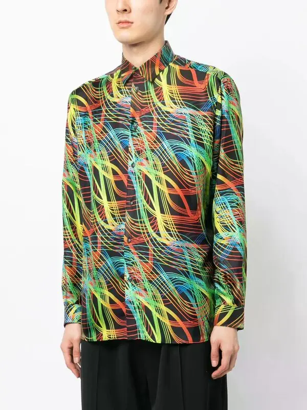 FERRARI Abstract-pattern Silk Shirt