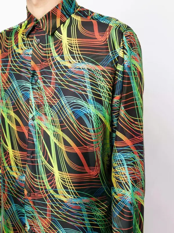 FERRARI Abstract-pattern Silk Shirt